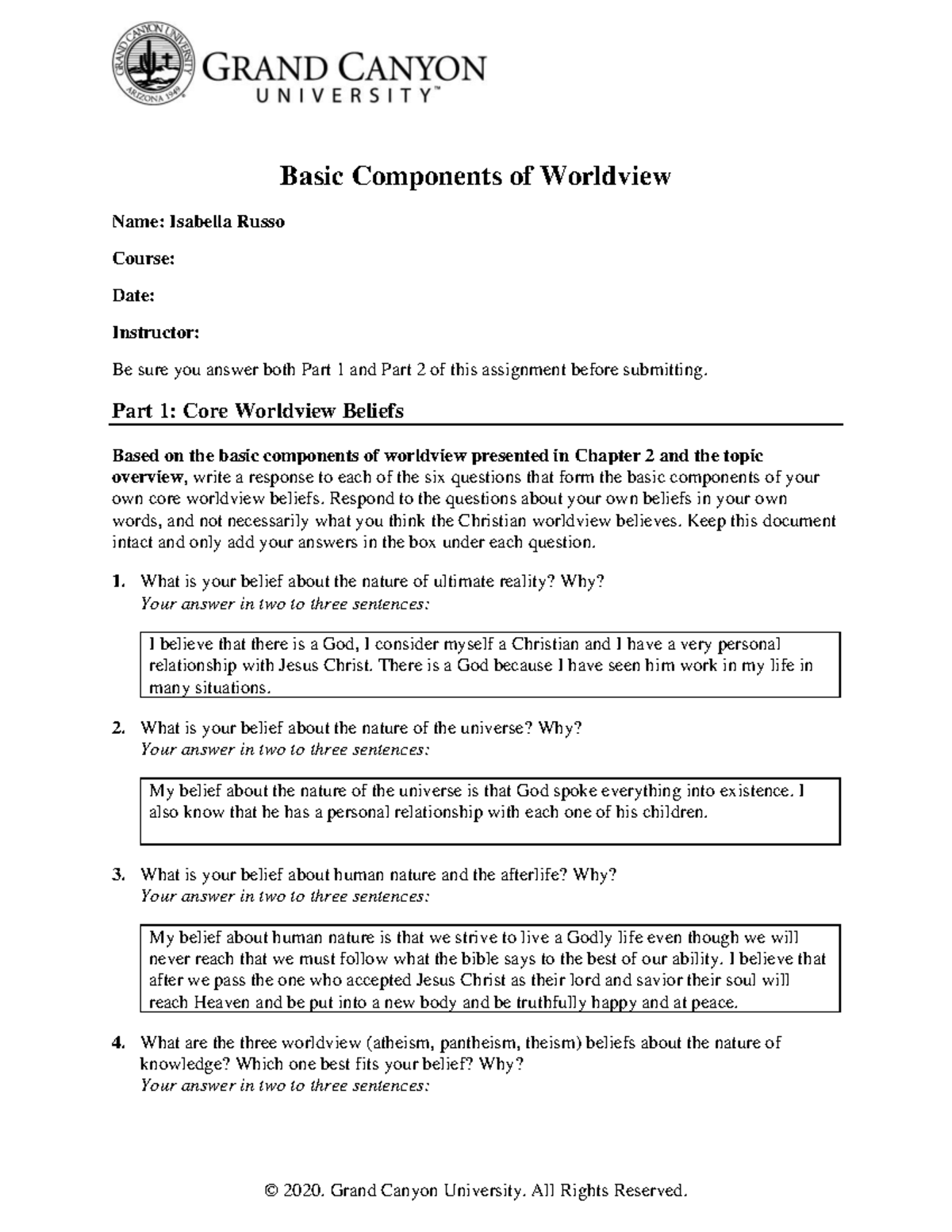 CWV-101-301-RS-T1Basic Components Of Worldview - © 2020. Grand Canyon ...
