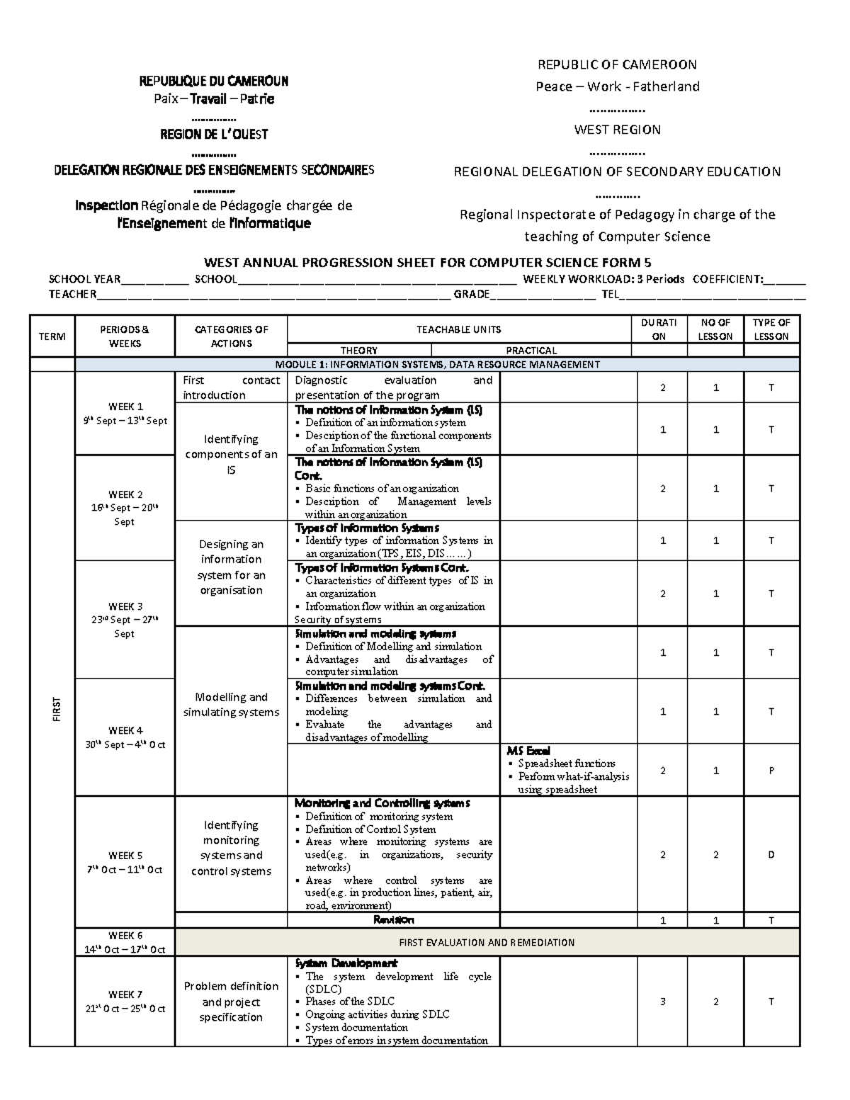775980396 Annual Progression Sheet for Computer Science Form 5 - Studocu