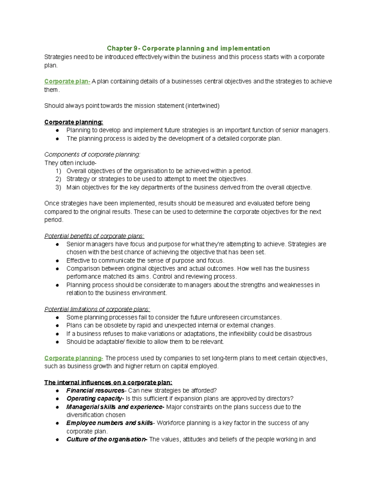 A-Level Business (Edexcel) Calculations Cheat Sheet - Formula List 2 ...