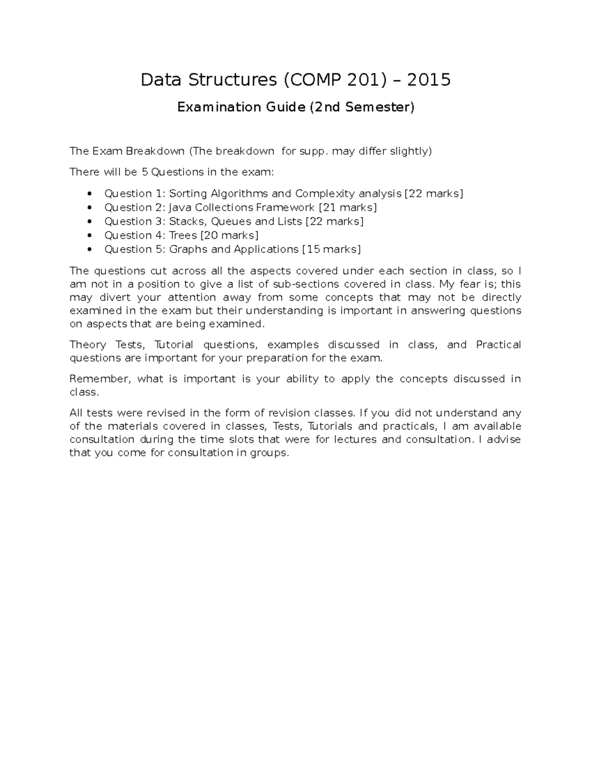 COMP 315: Advanced Programming Course Outline - 2025 - Studocu