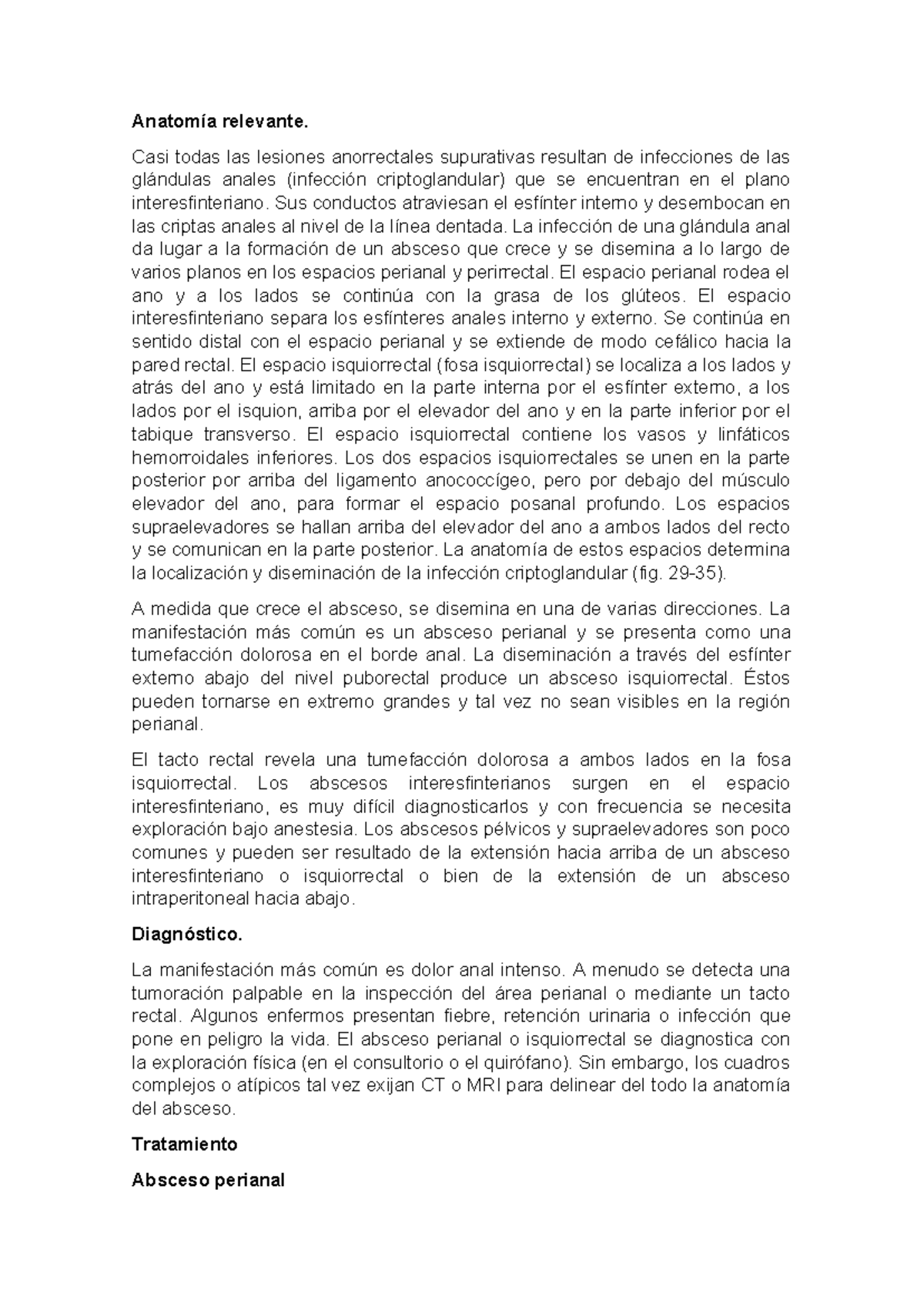 Tipos de Abscesos y Fístulas Anorrectales: Anatomía y Tratamiento - Studocu