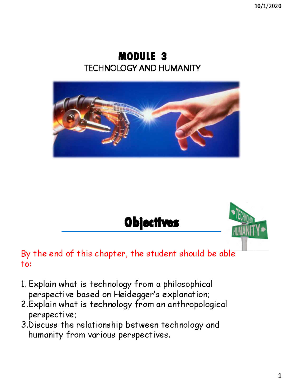 Technology and Humanity - MODULE 3 TECHNOLOGY AND HUMANITY By the end ...