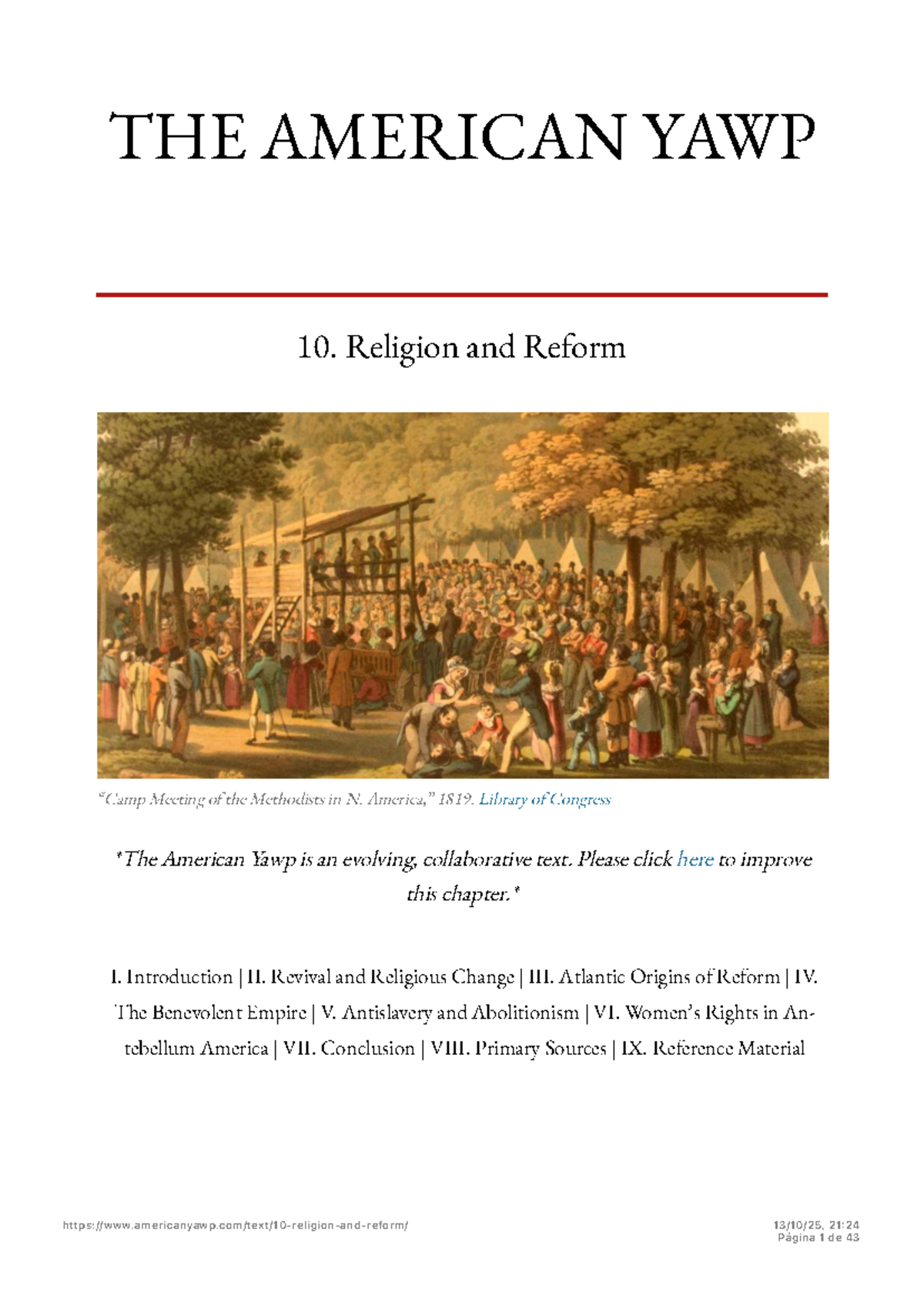 Religion and Reform in Antebellum America: A Study of Change and ...