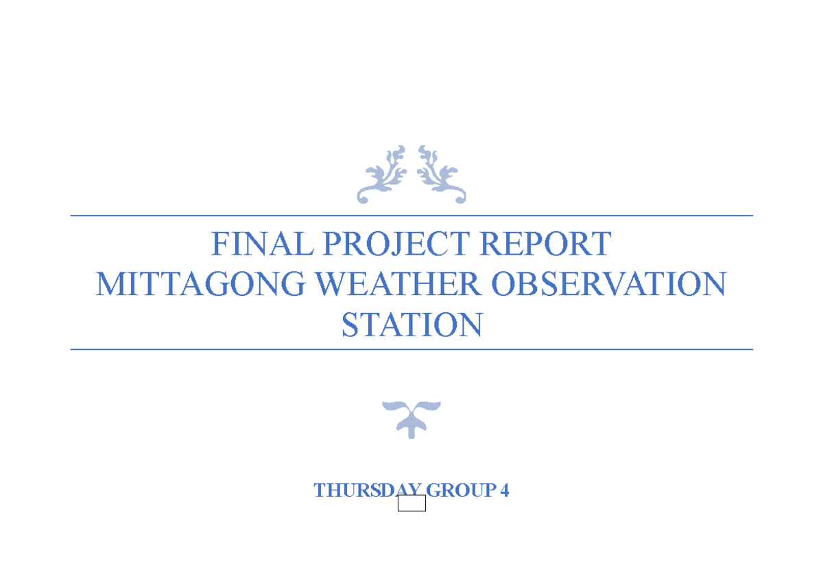 EPM - Final Report on Mittagong Weather Observation Station Project ...