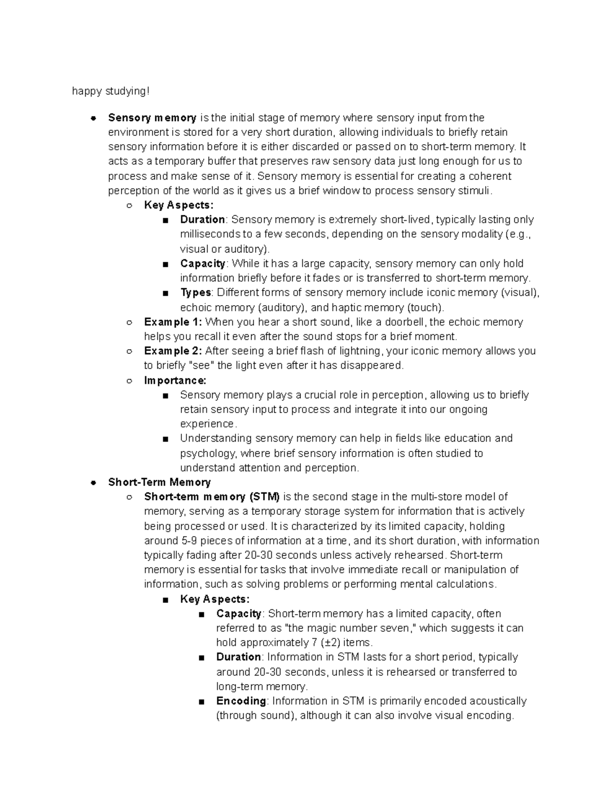 AP Psych Unit 2 Study Guide: Understanding Memory Types & Processes ...