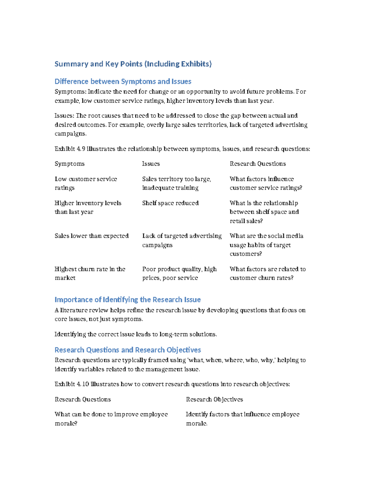 Summary and Key Points - hihi - Summary and Key Points (Including Exhibits) Difference between ...