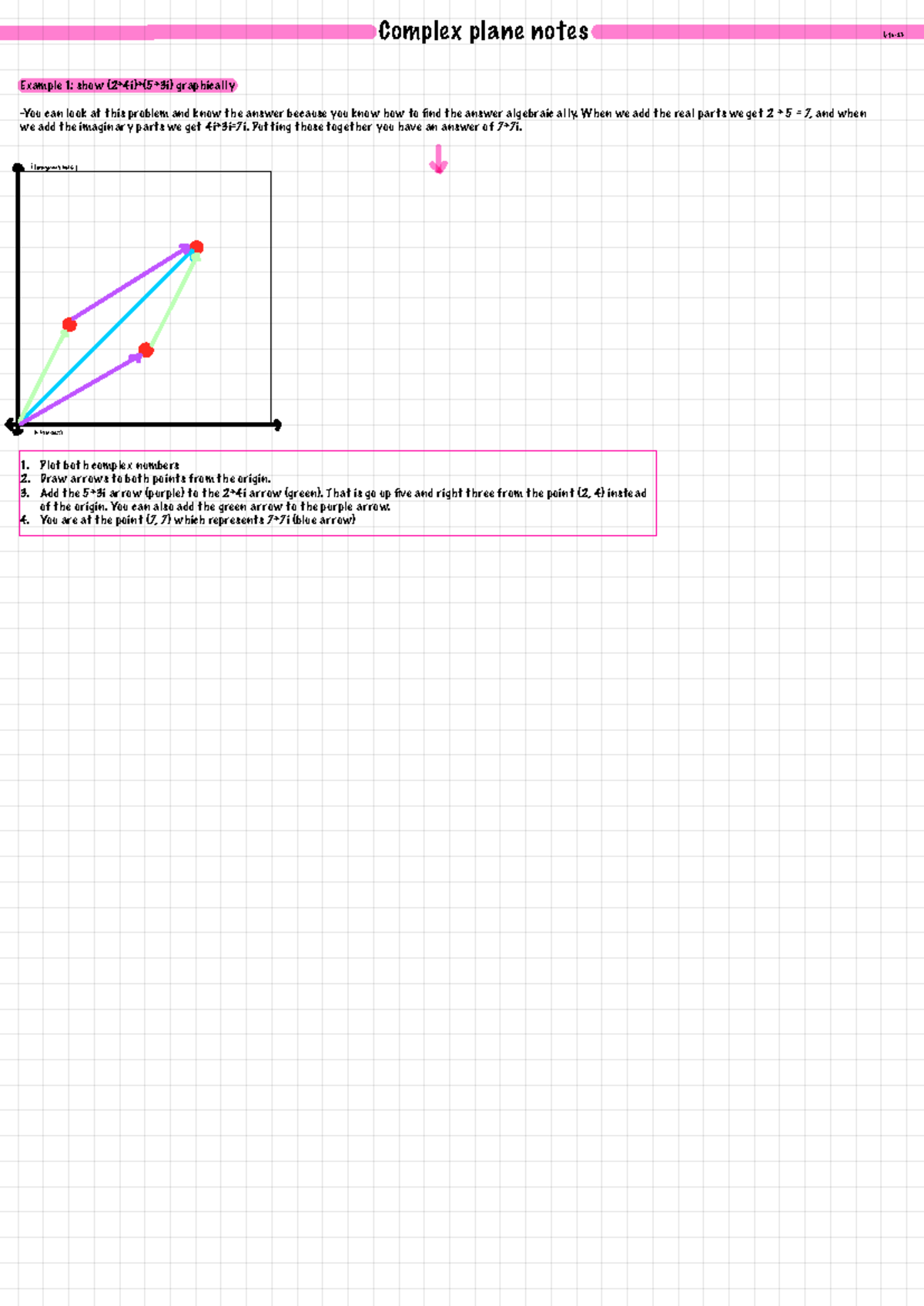 Pre Calc - Complex Plane Notes and Examples (Page 2) - Studocu