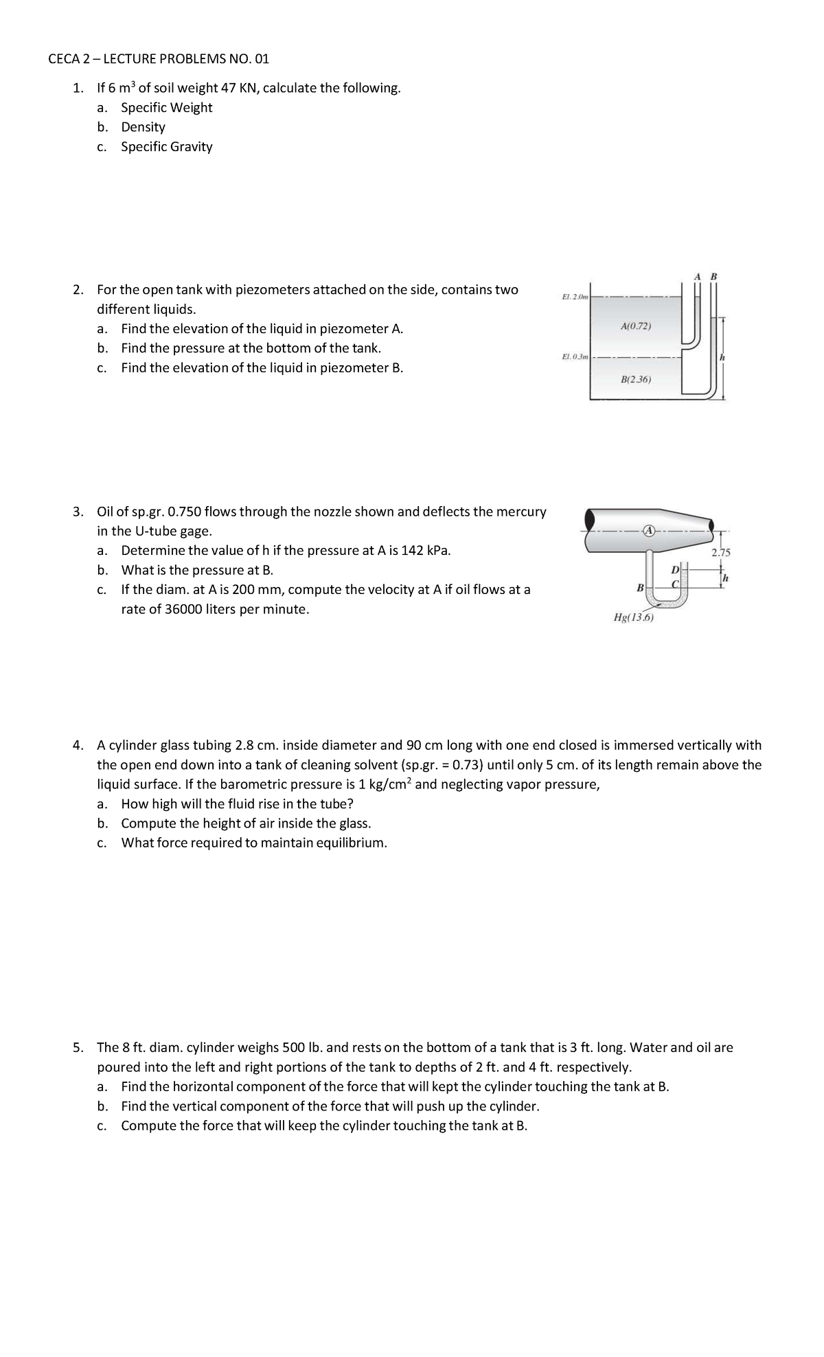 CECA 2 LECTURE PROBLEMS: Prelims and Practice Questions - Studocu