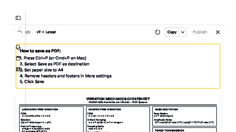 MA3002 Vibration Mechanics Ultimate Cheatsheet: Comprehensive Test Prep ...