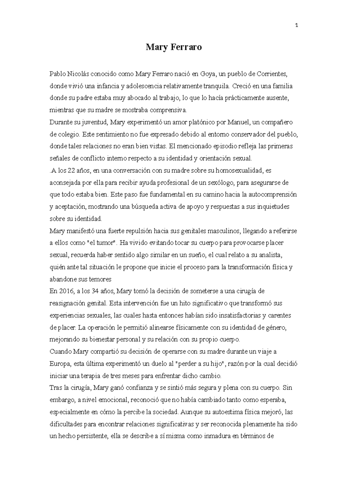 La historia de Mary Ferraro - 1 Mary Ferraro Pablo Nicolás conocido ...