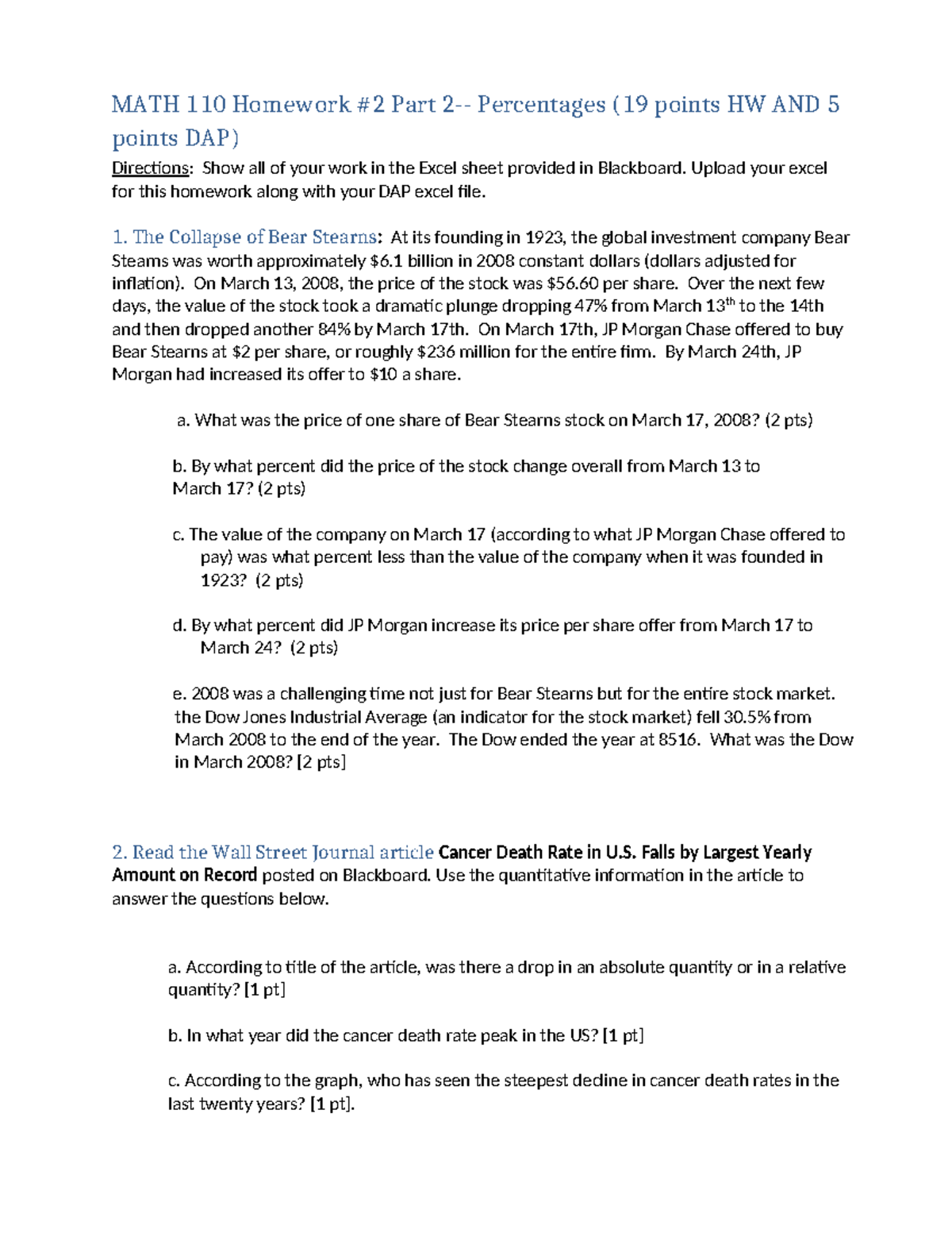 MATH 110 Homework 2: Bear Stearns & Cancer Death Rates Analysis - Studocu
