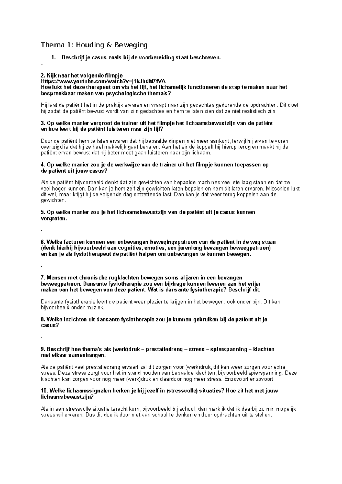 Bewegen & Gedrag: Verkenning van Lichaamsbewustzijn en Therapie ...