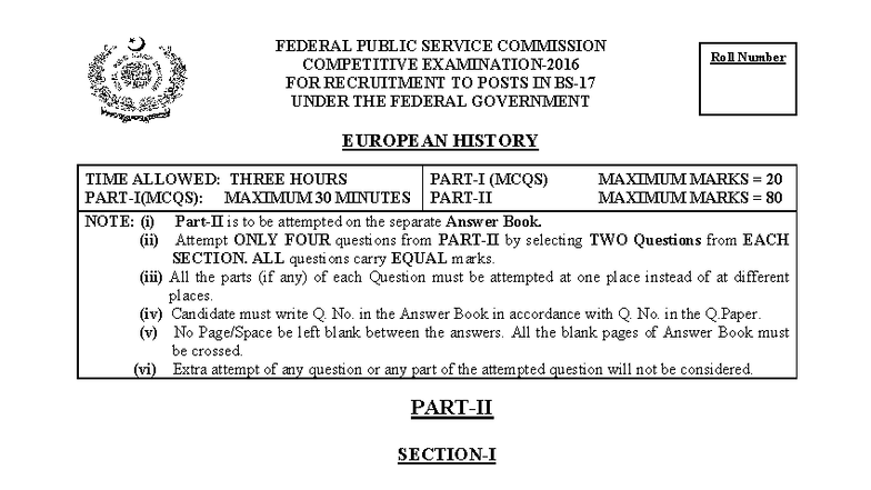 CSS European History Past Papers 2025: Comprehensive Review - Studocu