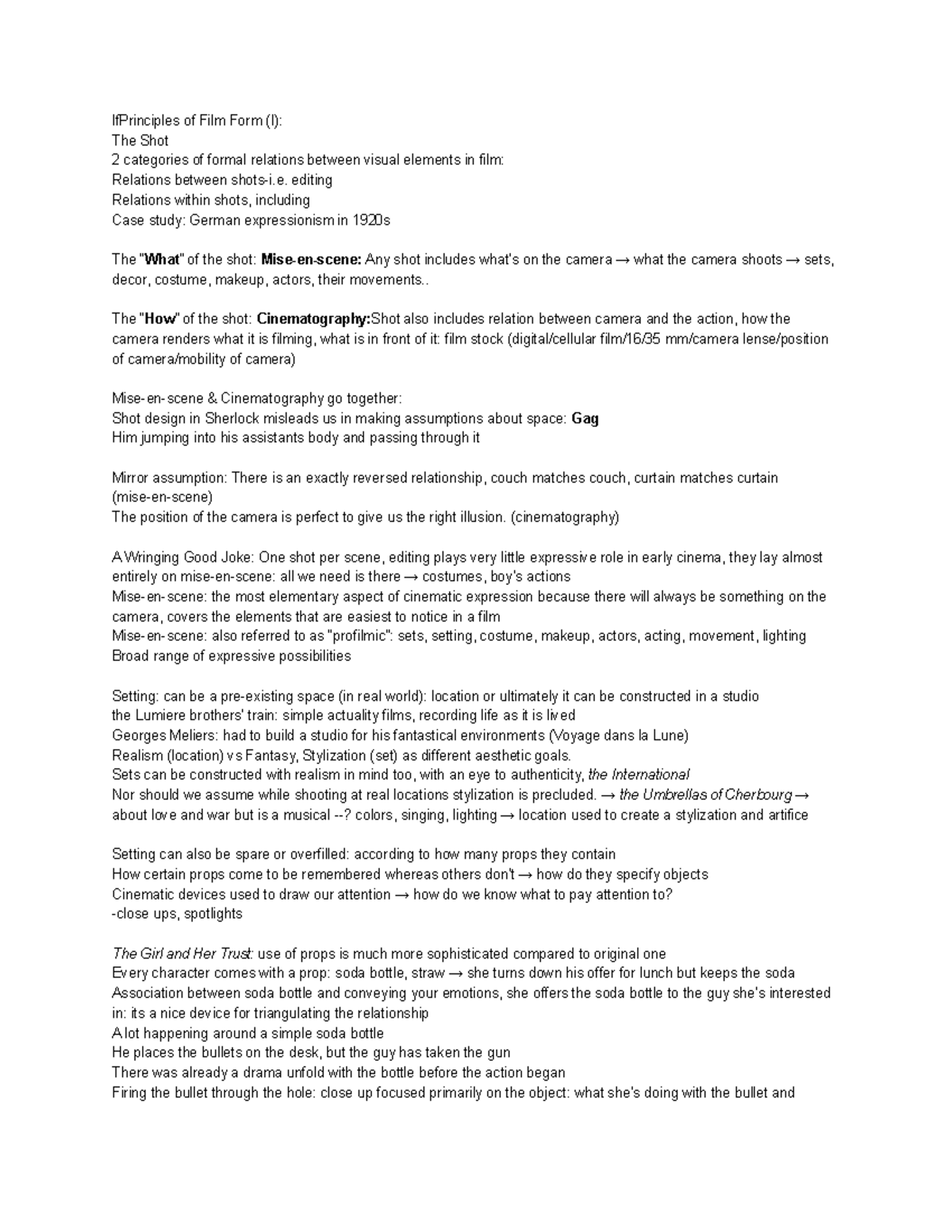 Principles of Film Form in Film Studies (Intro to Film and Media) - Studocu