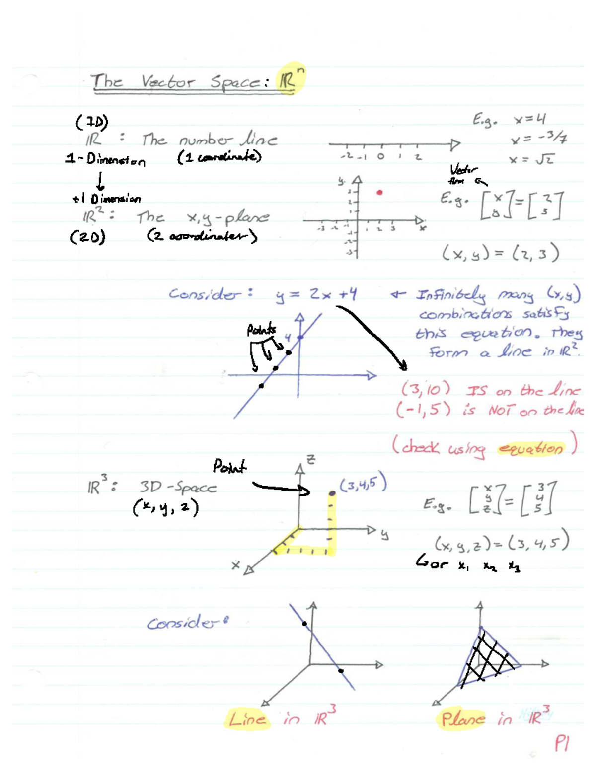 Linear Algebra 1: Understanding Vector Spaces in R1, R2, and R3 - Studocu