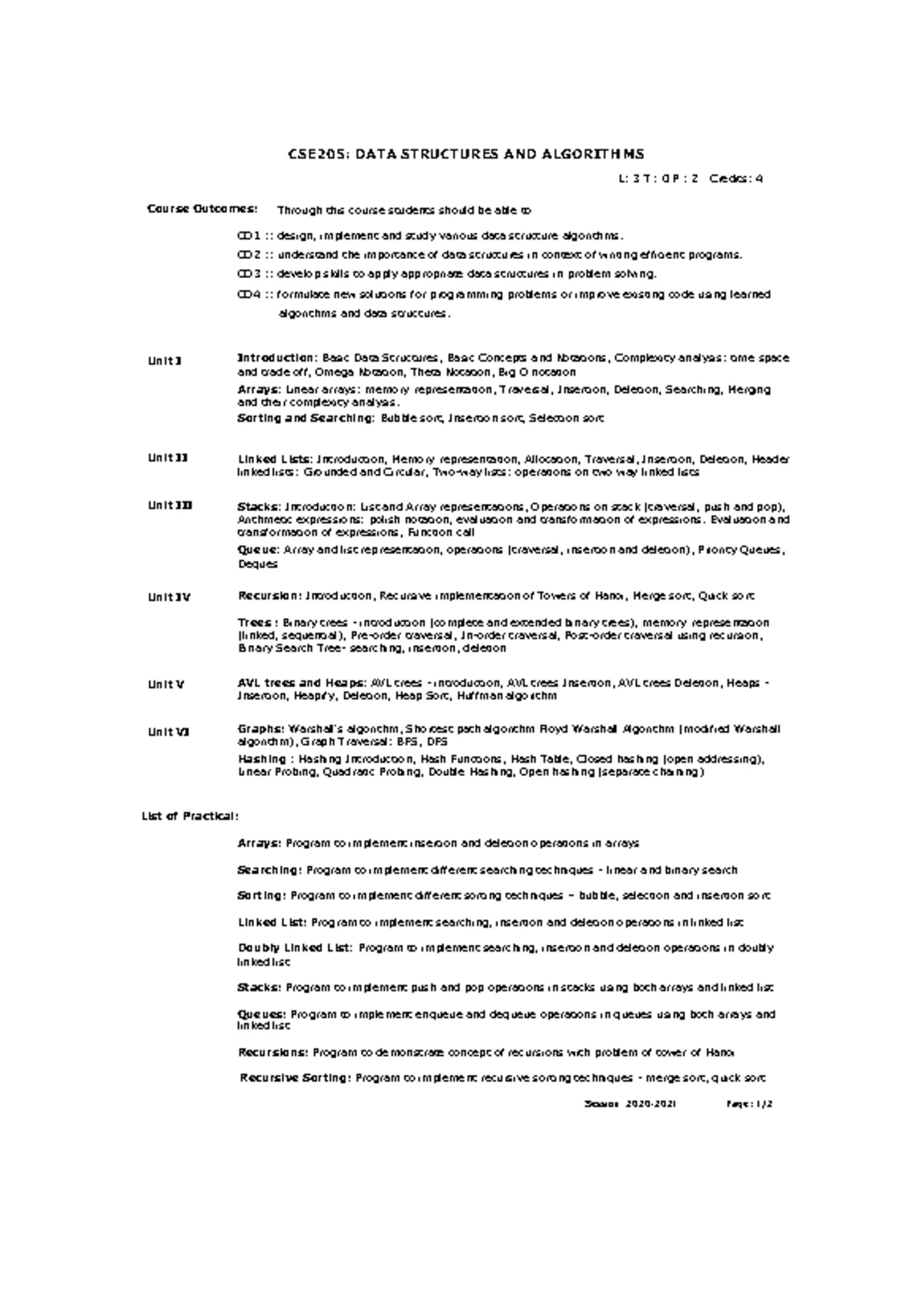 INT 108 Syllabus - xyz - INT108:PYTHON PROGRAMMING Course Outcomes: CO1 ...