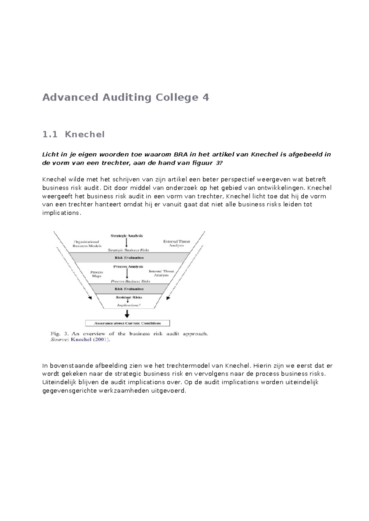 Advanced Auditing (College 4) - Analyzing Knechel & Curtis Models ...