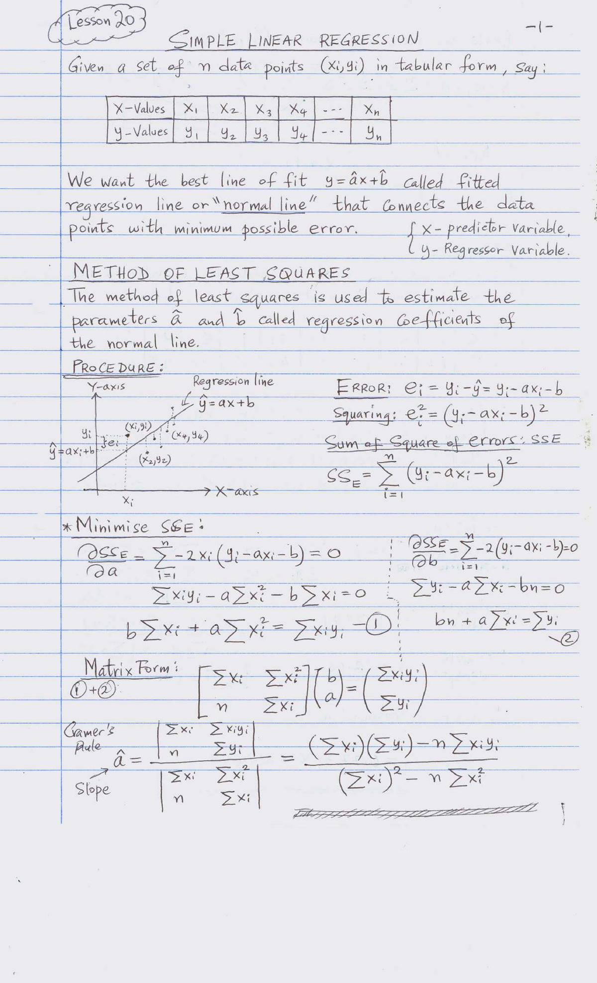 L4 PLE Linear Regression Midterm Notes - Studocu
