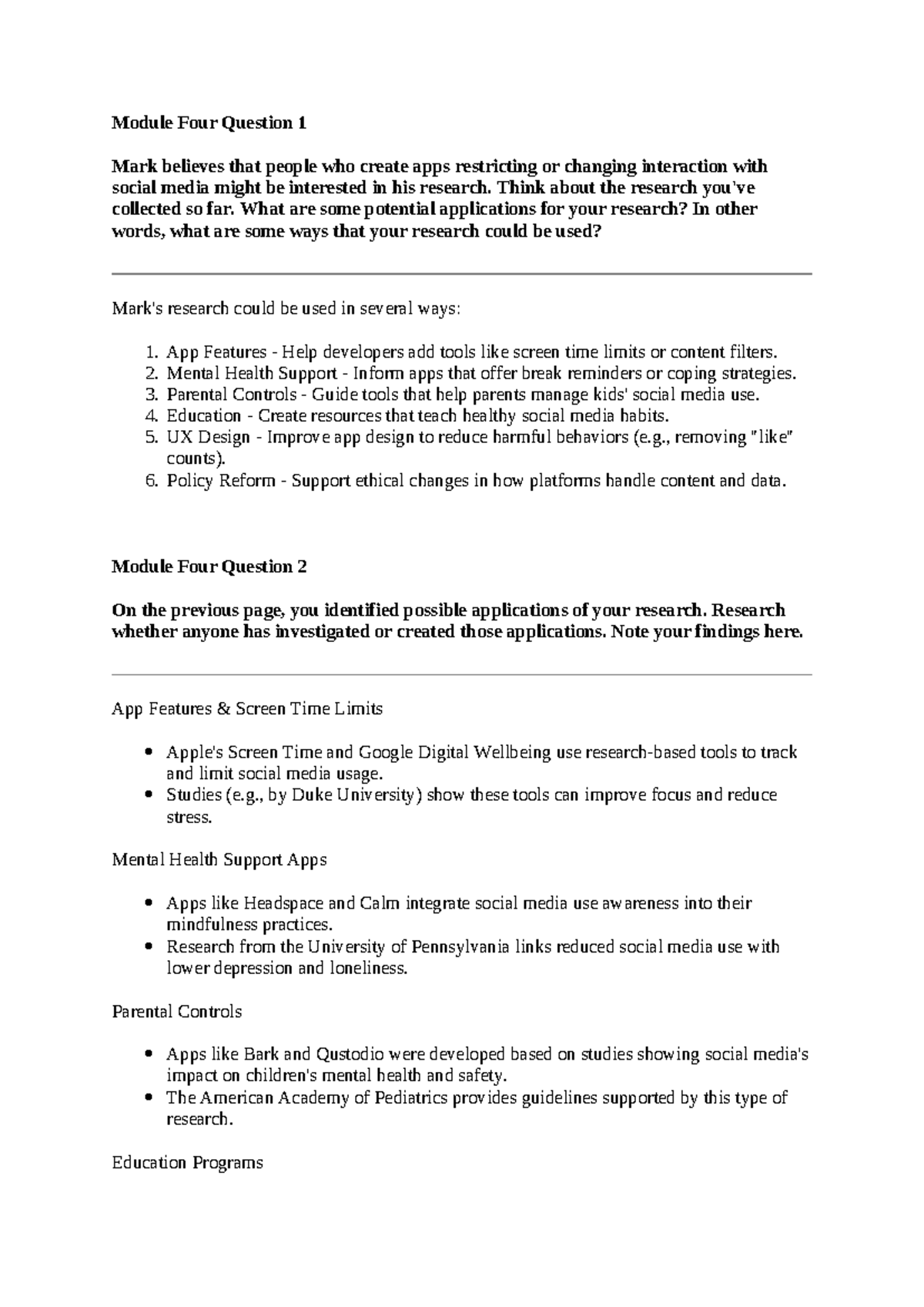 SCS 200 Module Four Research Applications and Findings - Studocu
