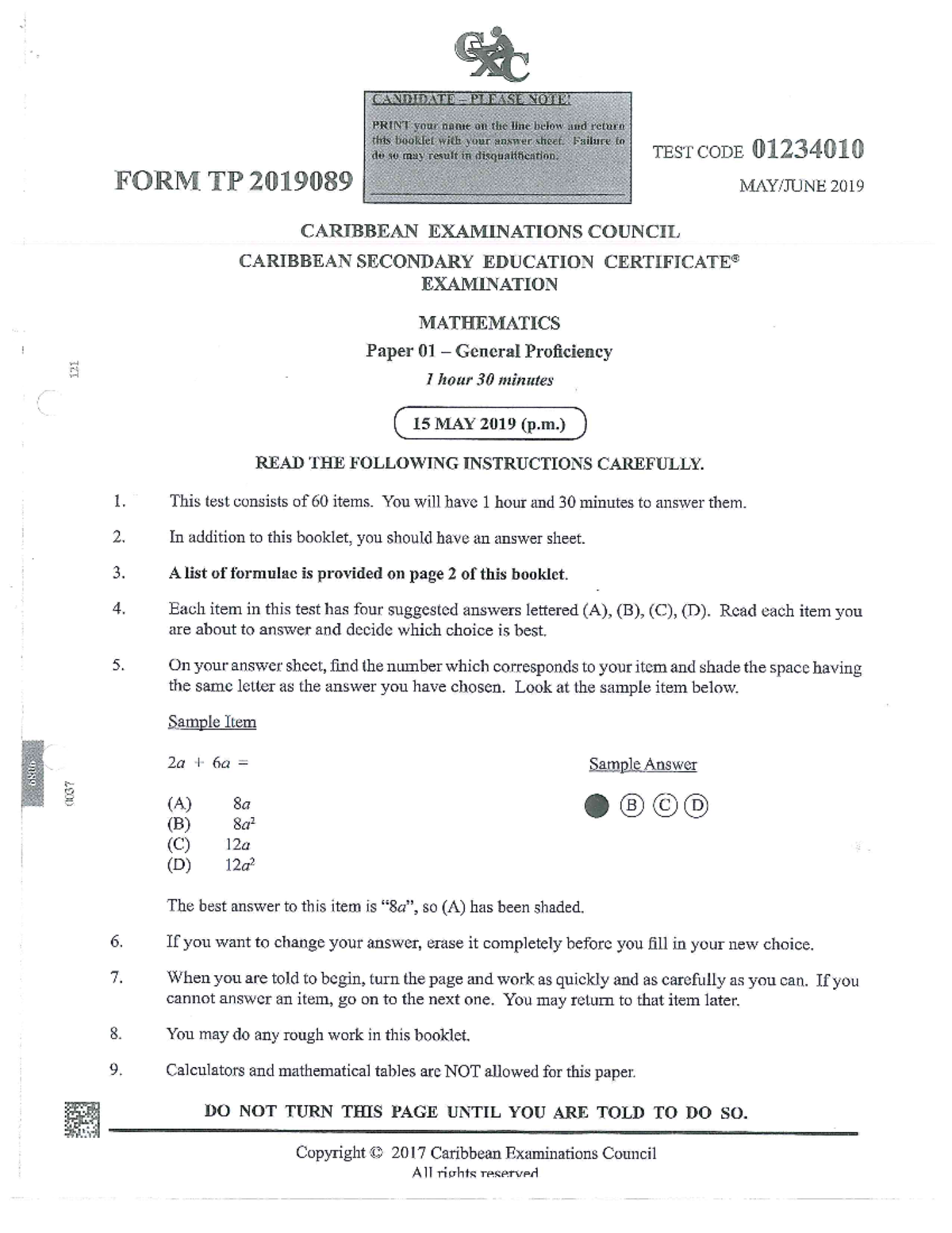 June 2019 Maths P1 Past Exam Papers and Solutions - Studocu