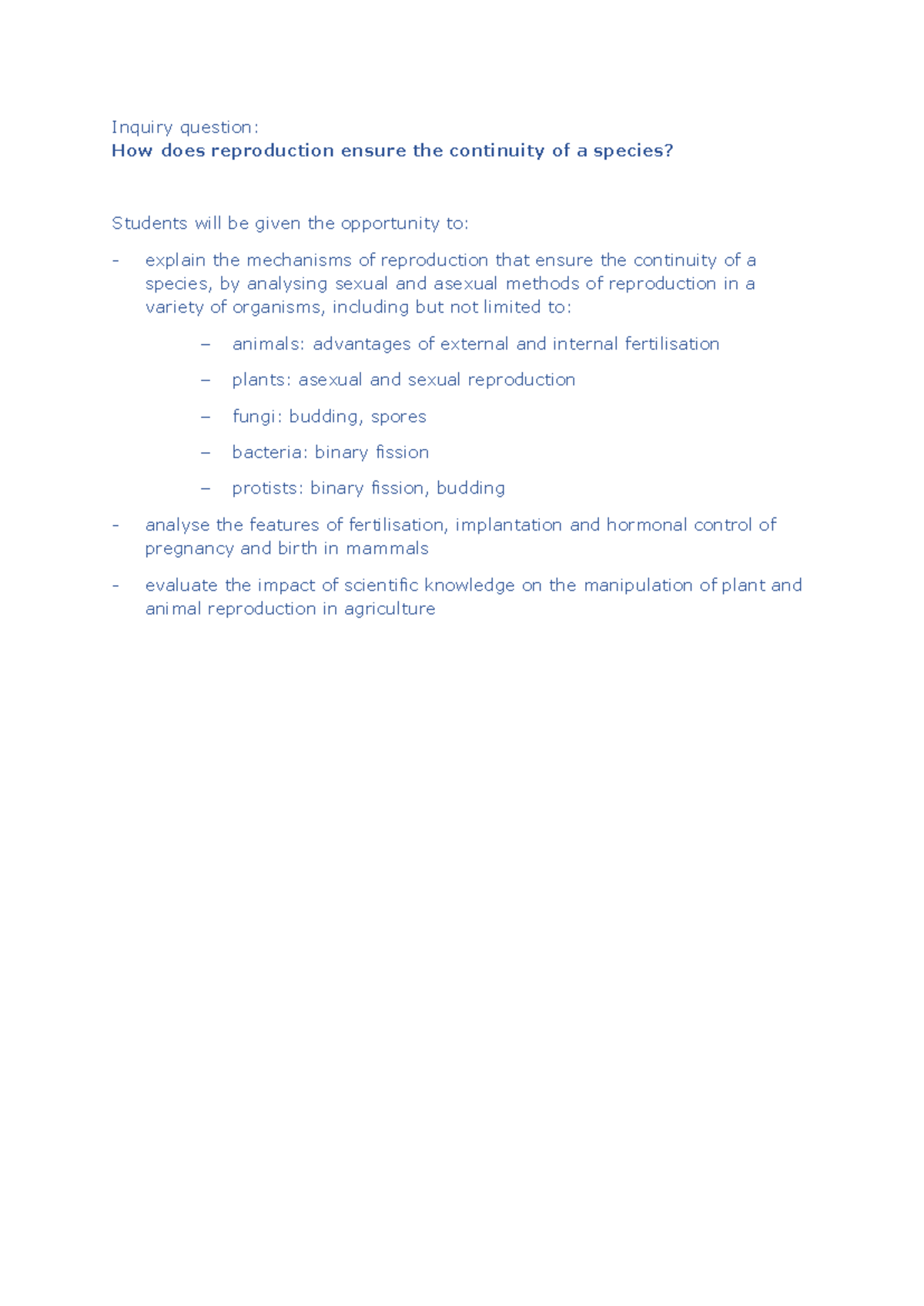 Understanding Reproduction: Continuity of Species in Biology (BIO101 ...