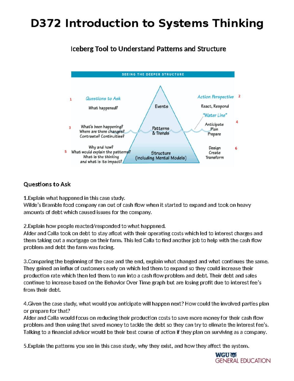 D372 Case Study Analysis: Iceberg Tool in Systems Thinking - Studocu