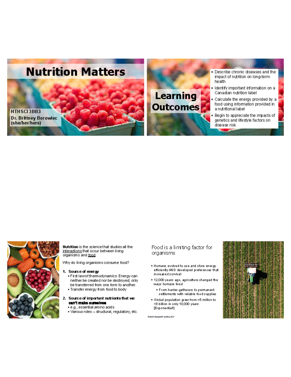 Nutrition Lecture 1(a): Chronic Diseases and Nutrition's Impact on ...