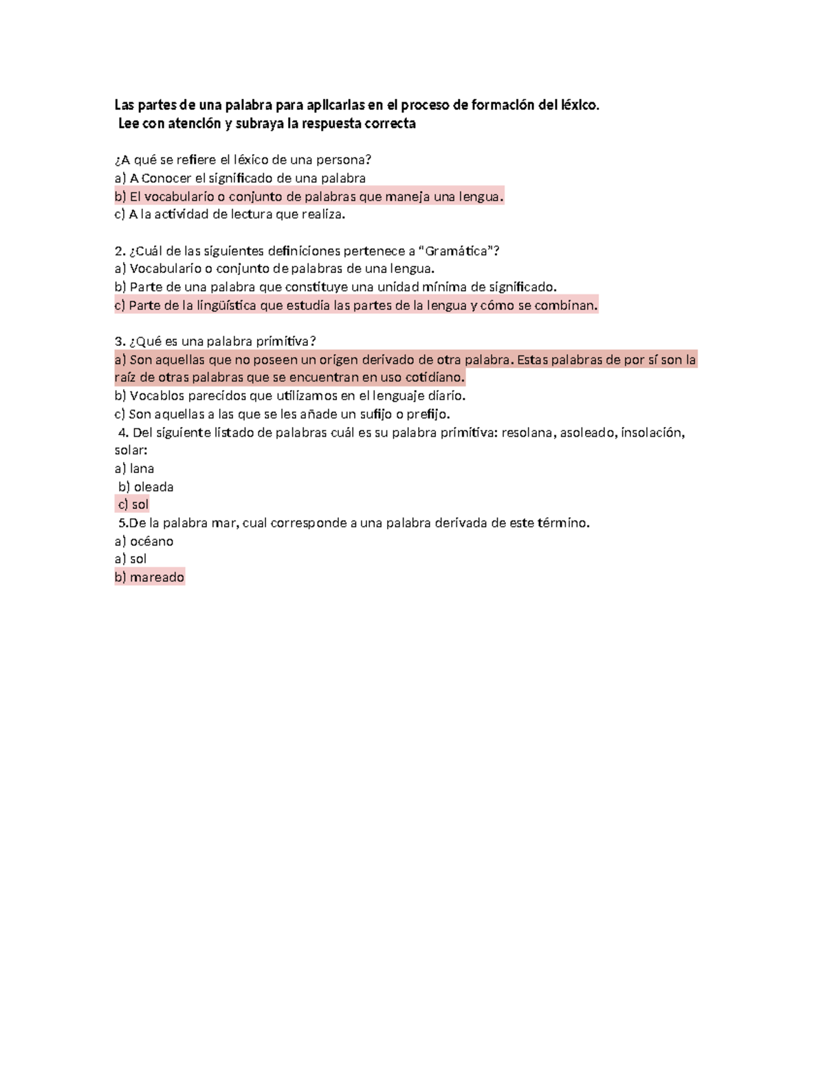 Taller de lectura y redacción léxico - Las partes de una palabra para ...
