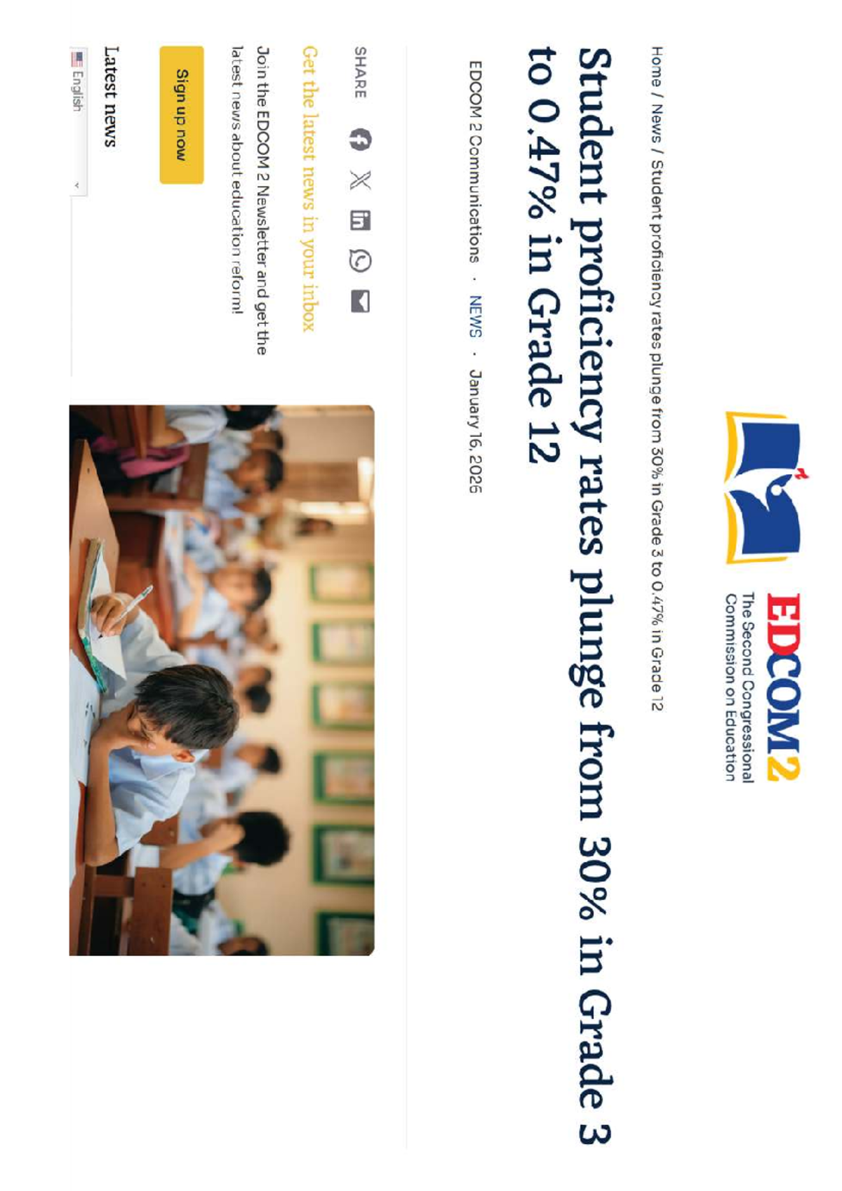 EDCOM2: Declining Student Proficiency Rates from Grades 3 to 12 - Studocu