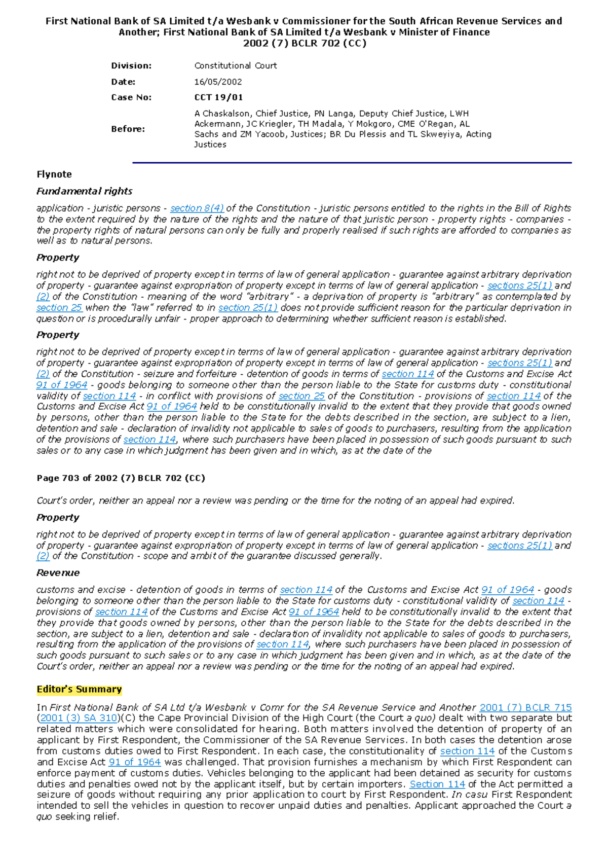 First National Bank of SA Limited t a Wesbank v Commissioner for the ...