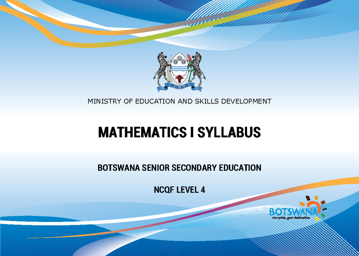 MAT I - BSSE Mathematics syllabi - BOTSWANA SENIOR SECONDARY EDUCATION ...