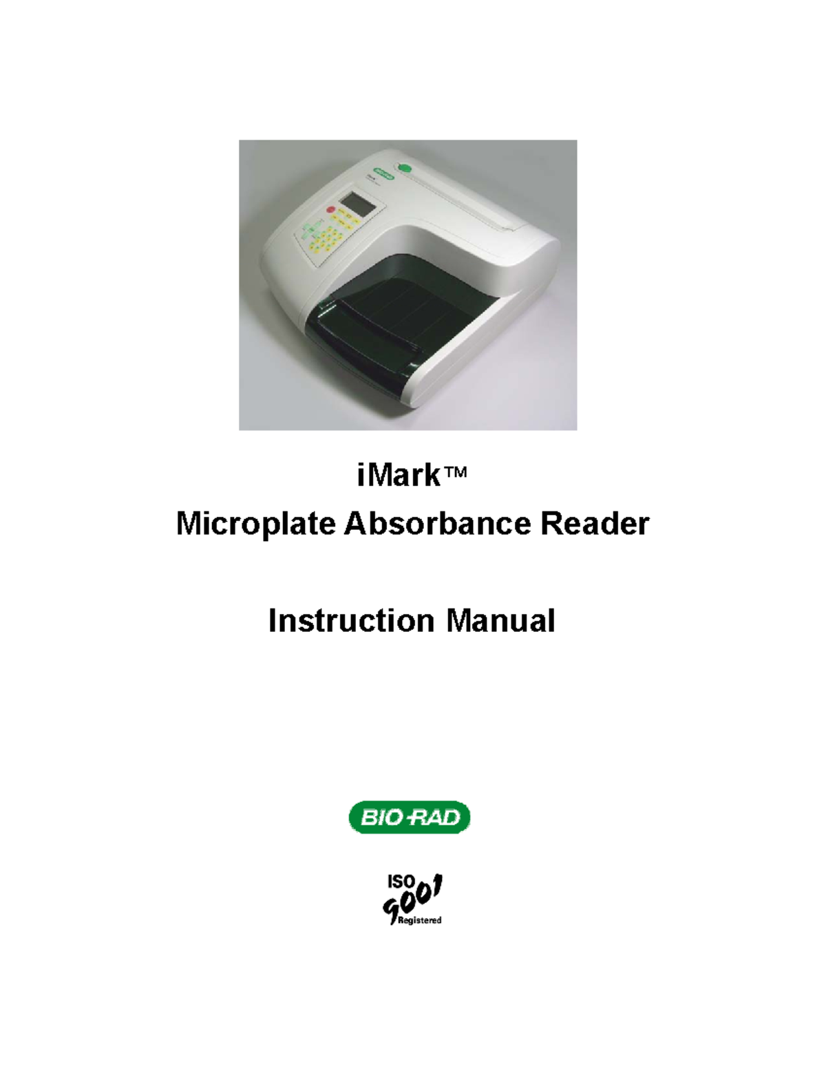 iMark™ Microplate Absorbance Reader Instruction Manual 168-1130 - Studocu