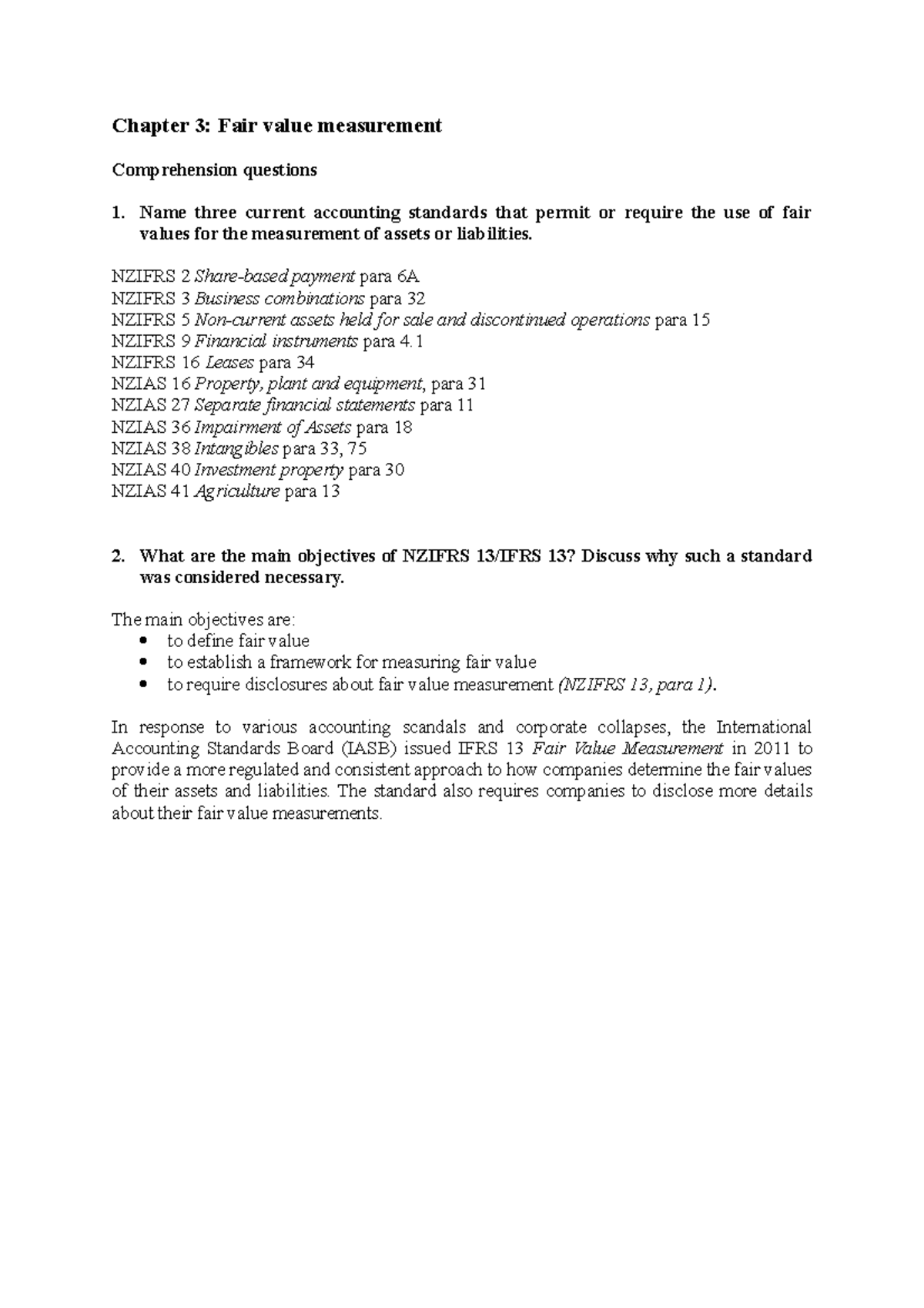 Week 4 Tutorial Q&As on Fair Values - Key Concepts & Insights - Studocu
