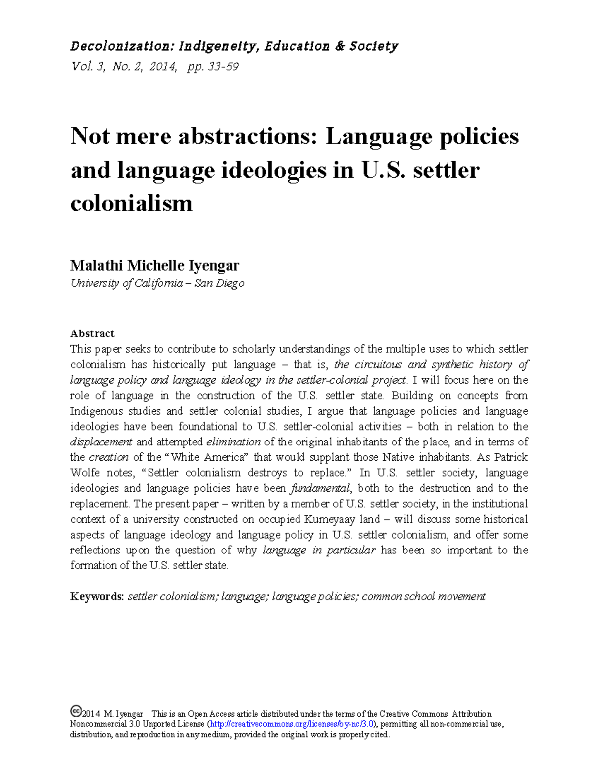 Language Policies and Ideologies in U.S. Settler Colonialism: A Study ...