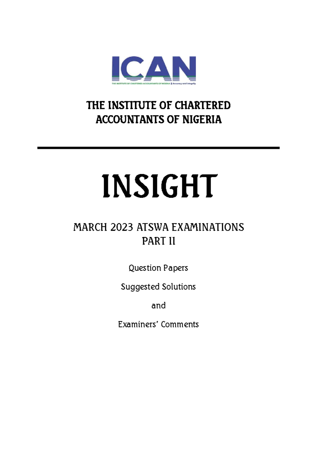 ATSWA Part II March 2023 Exam Insights: Financial Accounting Solutions ...