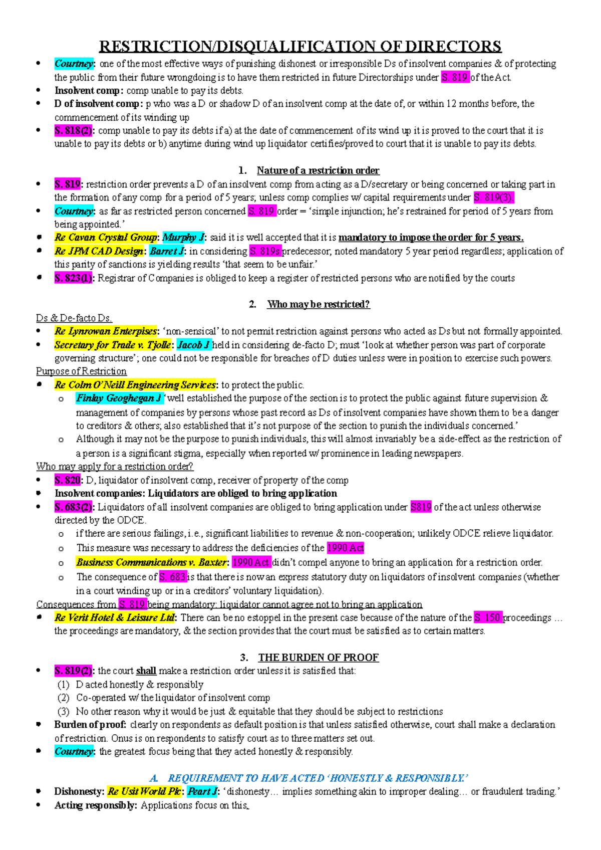 Restriction and Disqualification of Directors: Understanding Key ...