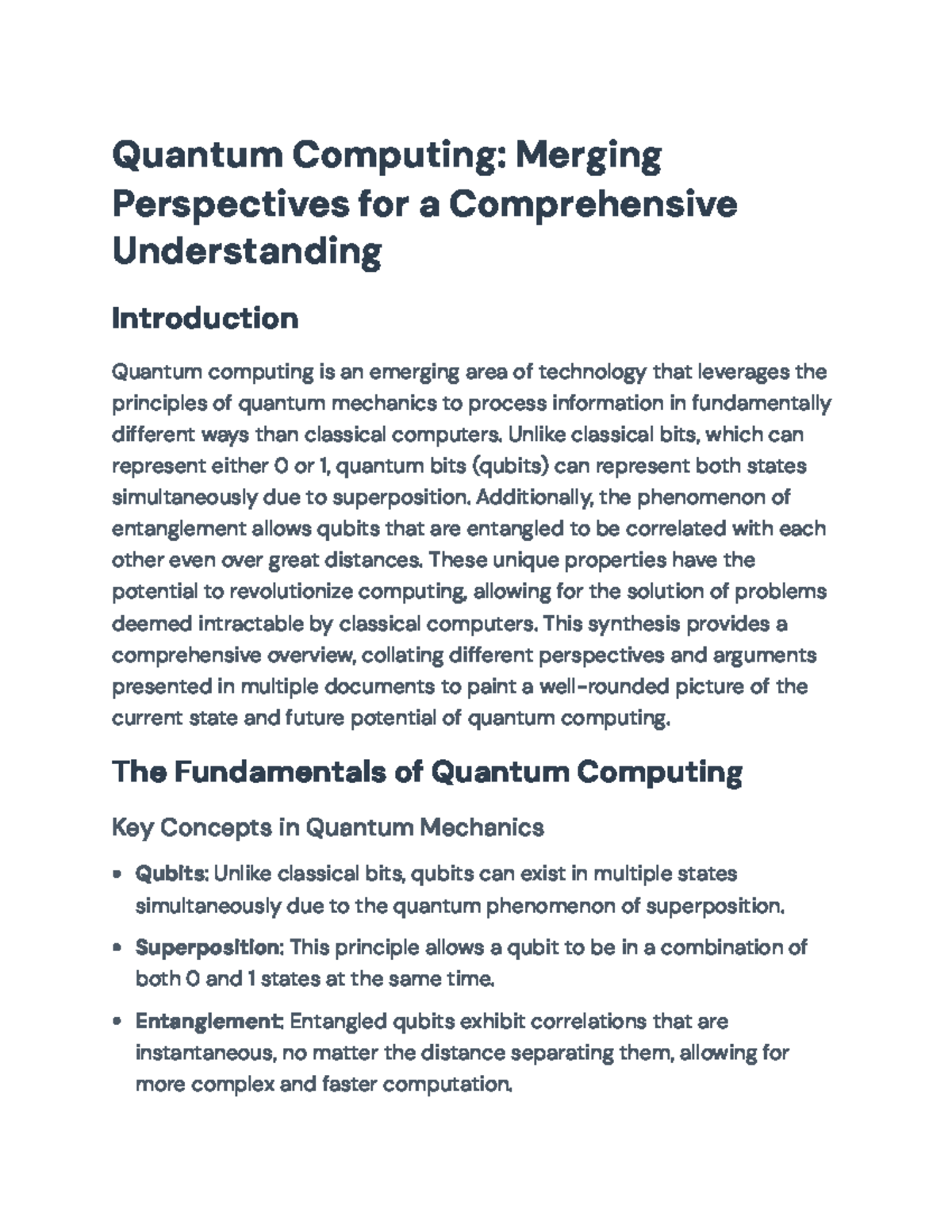 Quantum Computing: Comprehensive Insights and Future Challenges - Quantum Computing: Merging ...