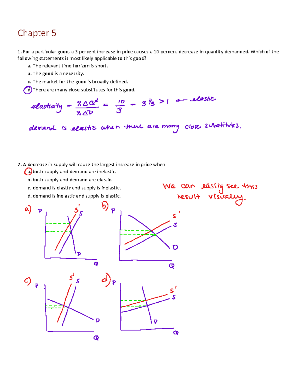Chapter 5 solutions - Chapter 5 1 a particular good, a 3 percent ...