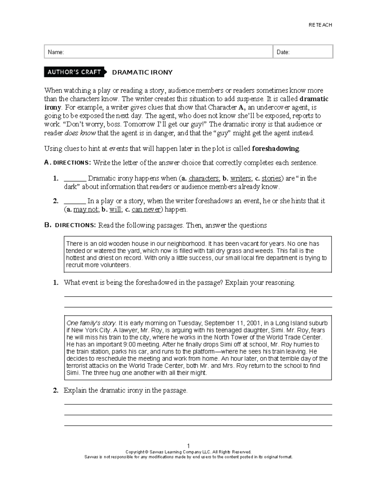 MYP25 G08 RE U2A Dramatic Irony & Foreshadowing Analysis - Studocu