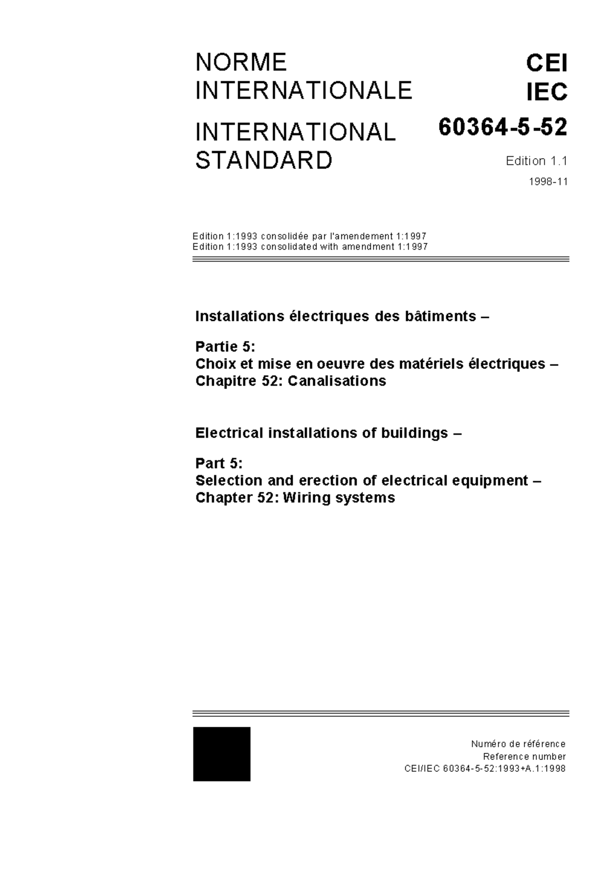 IEC 60364-5-52 (1998) - aaaa - NORME INTERNATIONALE CEI IEC ...