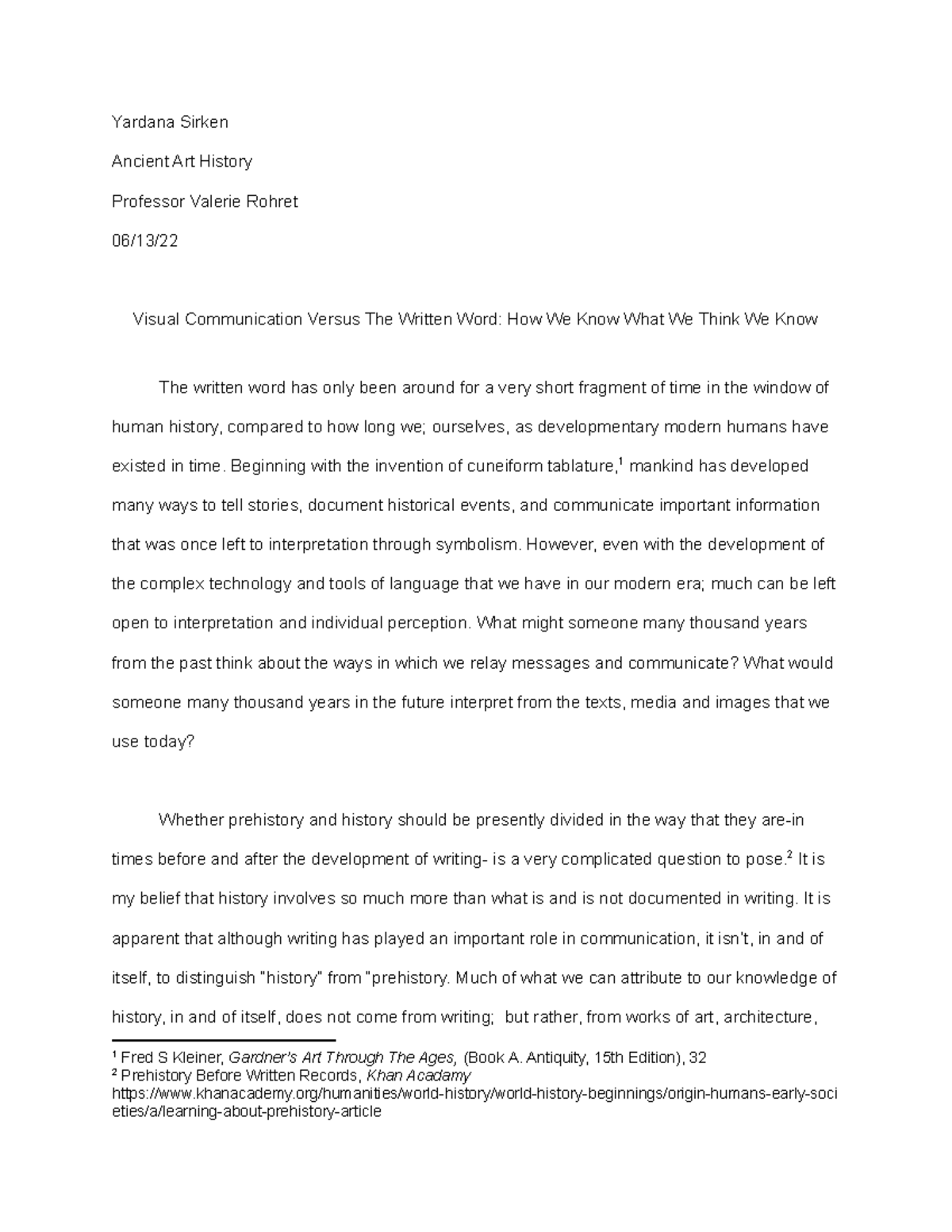 Ancient Art History Writing Assignment 1: Visual vs. Written ...