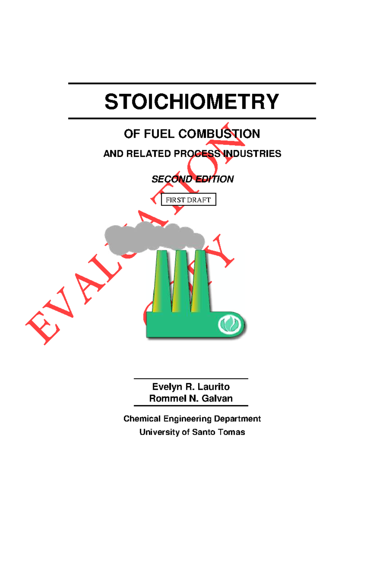 Stoichiometry of Fuel Combustion: Chemical Engineering Analysis (CENG ...