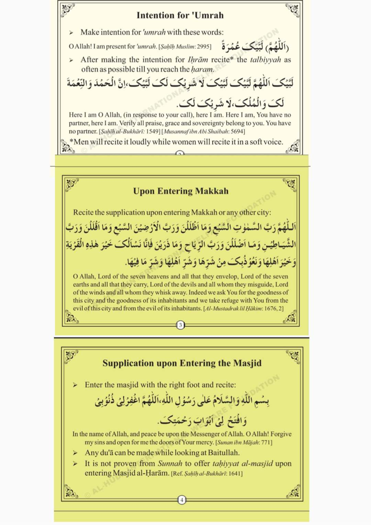 Ihram Intention & Supplications for Makkah - Islamic Guidance - Studocu