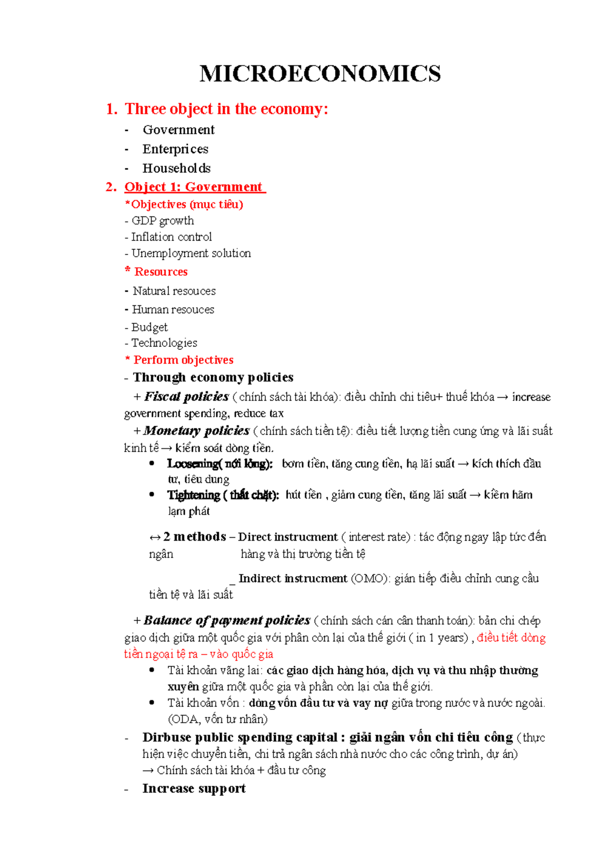 Microeconomics (ECON 101): Overview of Key Concepts and Principles ...