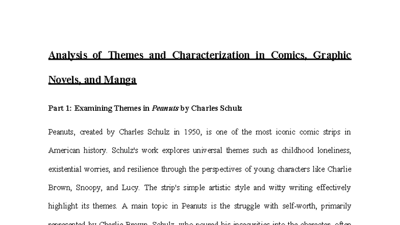 Analysis of Themes & Characterization in Comics: Unit 6 Discussion ...