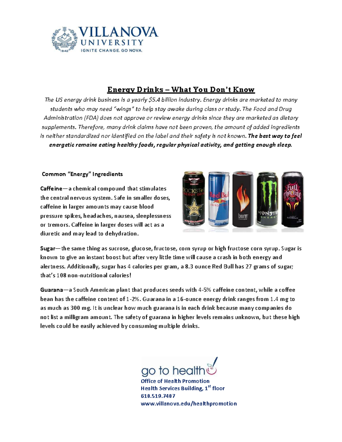 Energy Drinks: Understanding Ingredients and Health Risks - Studocu