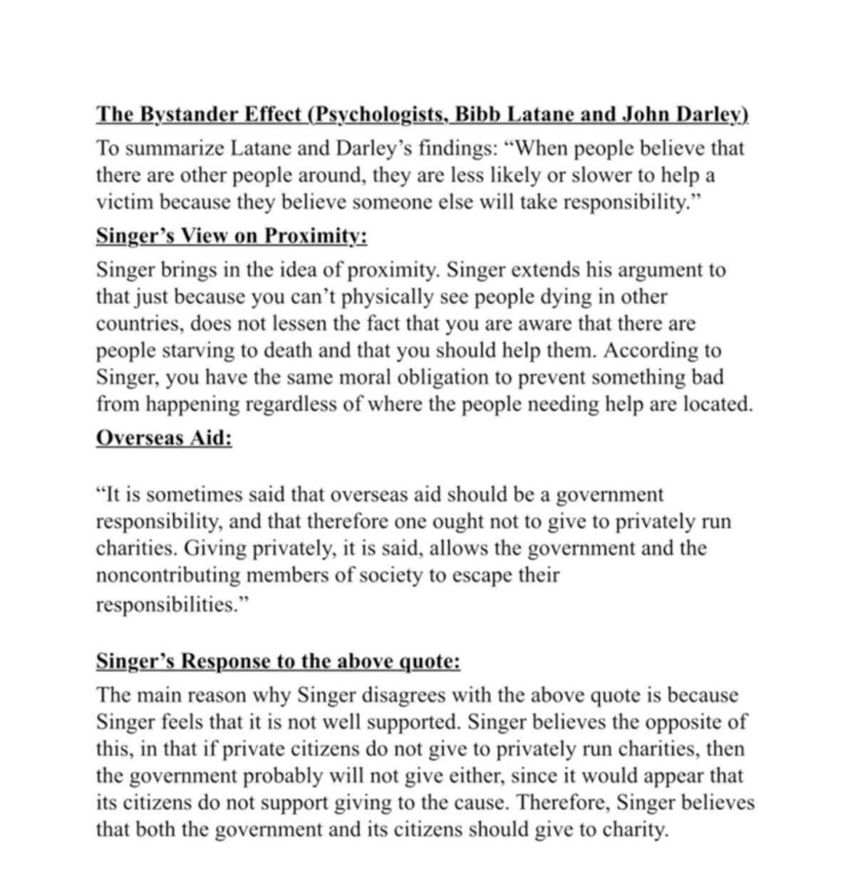 Peter Singer's Views on Altruism and Charity (Psychology) - Studocu