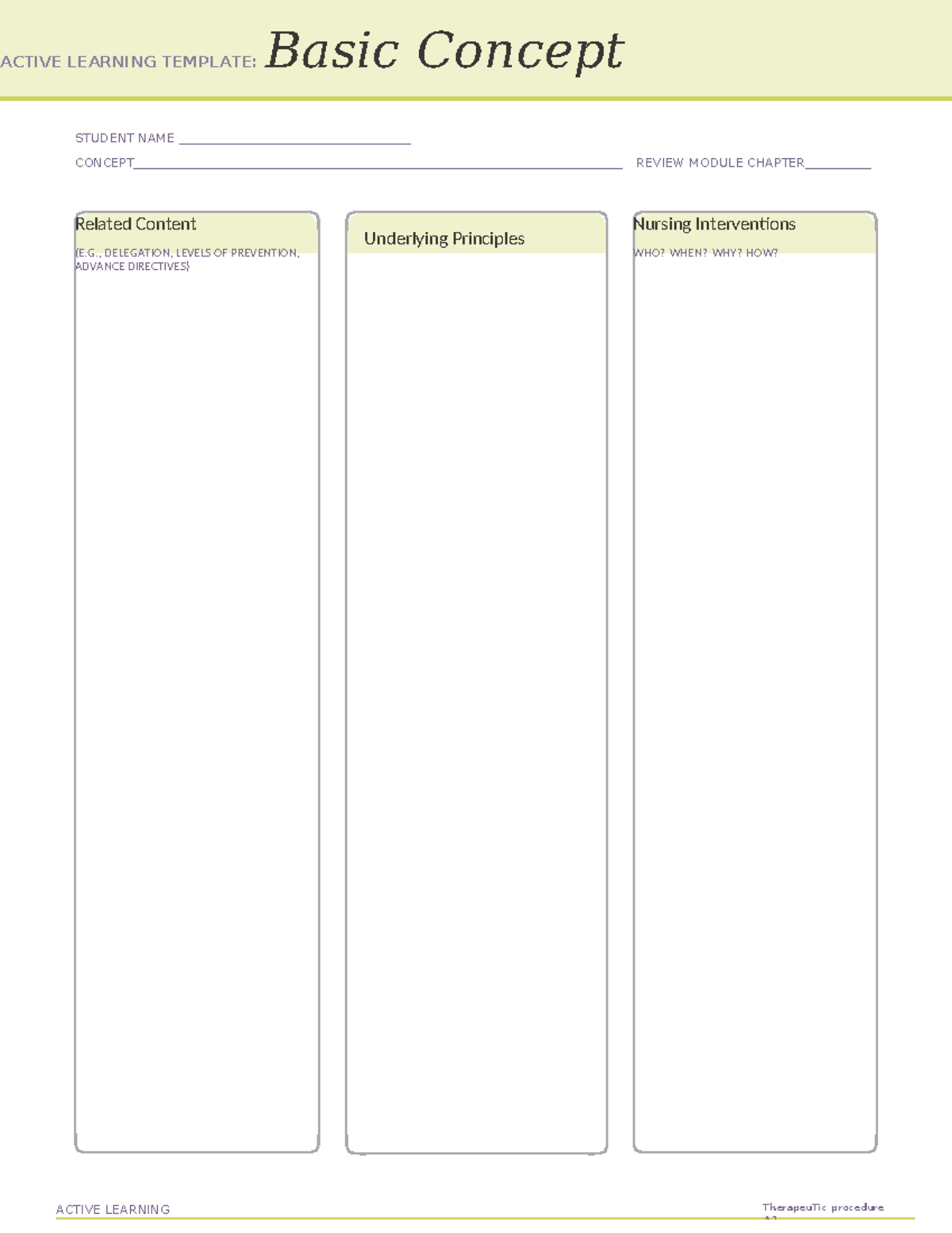 Active Learning Template Basic Concept - NURSE102 - Related Content (E ...