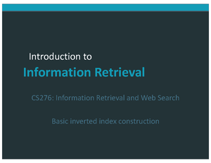 Lecture 1-course-info - Introduction to Information Retrieval CS Information Retrieval and Web ...