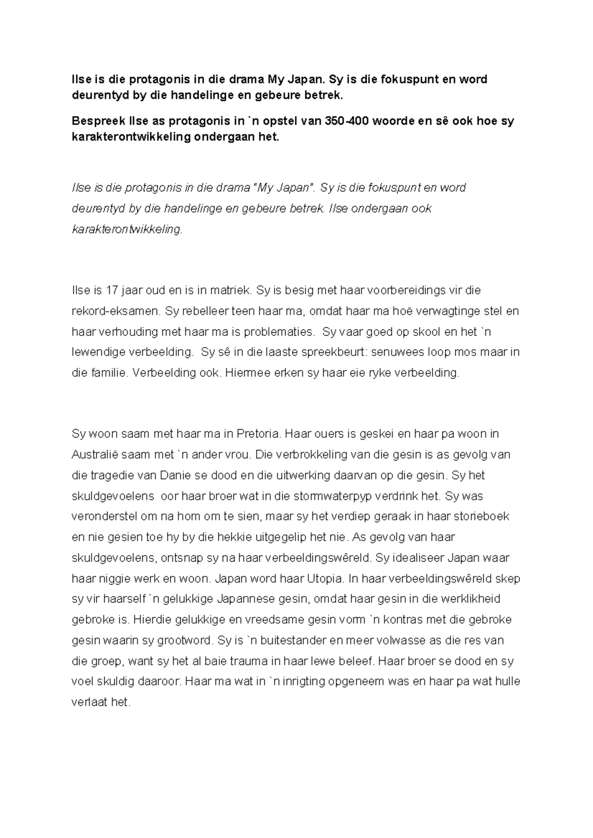 Afrikaans Huistaal Graad 4 Eksamenvoorbereiding 1 - Leesbegrip en ...